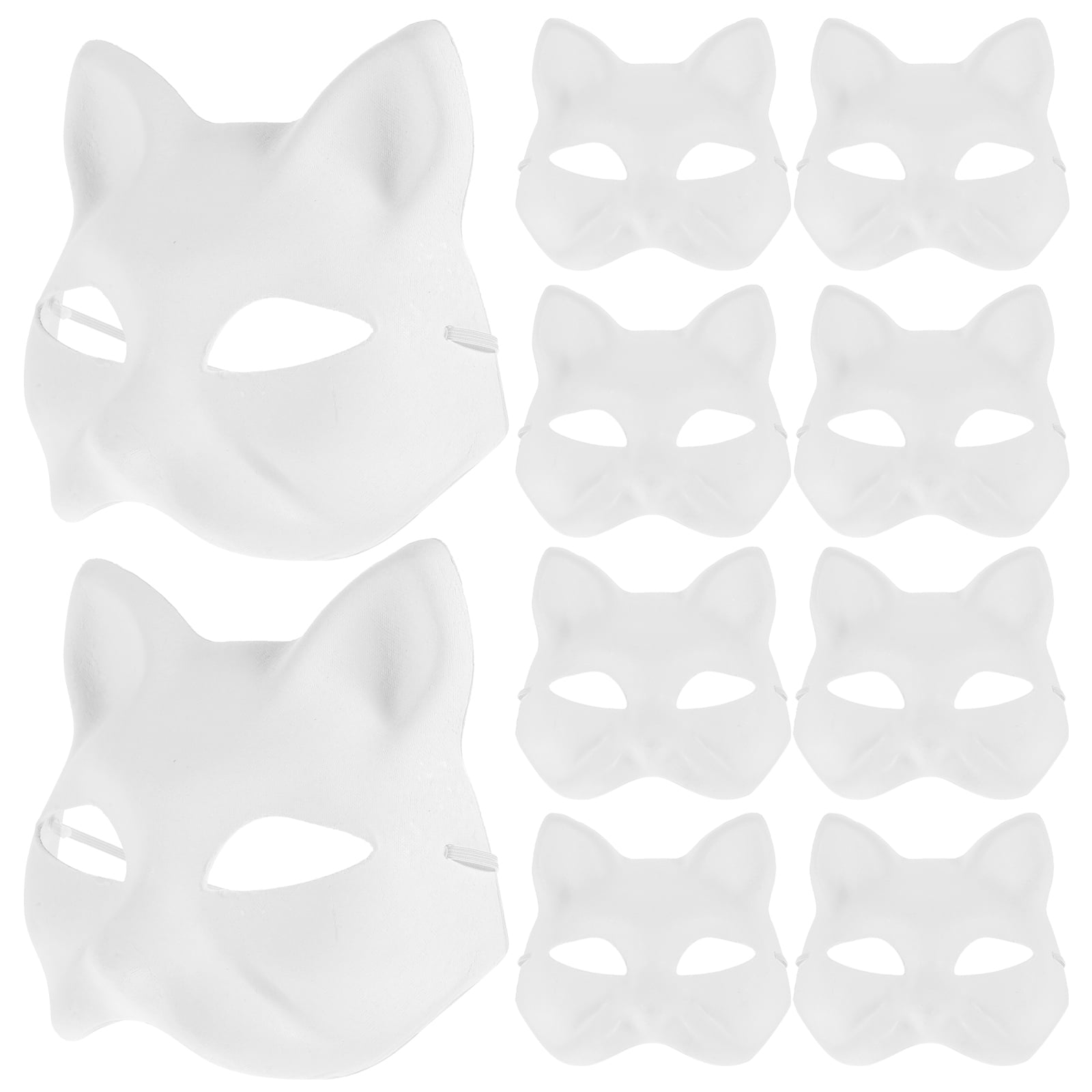 Mizh 20pcs Blank Cat Masks Paper Blank Masks DIY Hand Painted Cat Masks ...