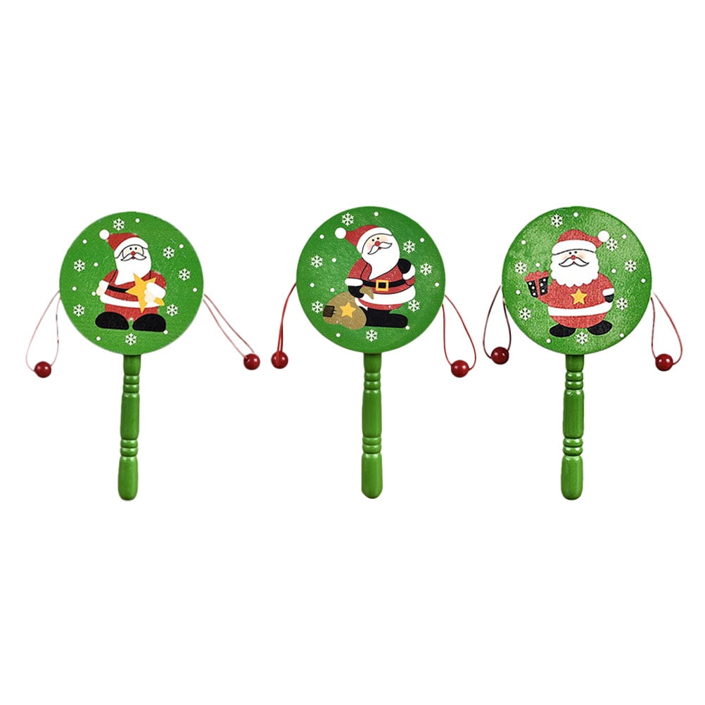 Mizh 3Pcs Chinese Traditional Rattle Drum Christmas Hand Bell Musical ...