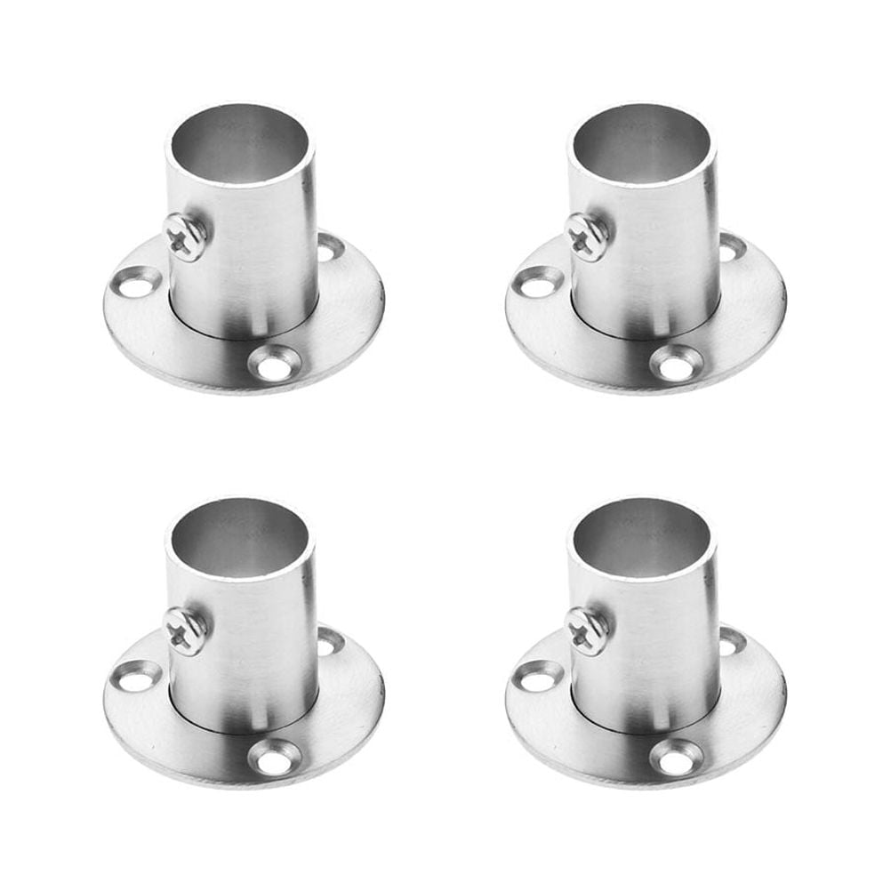Mizh 4 Pcs Stainless Steel Closet Rod Flange Holder Bracket Support for ...