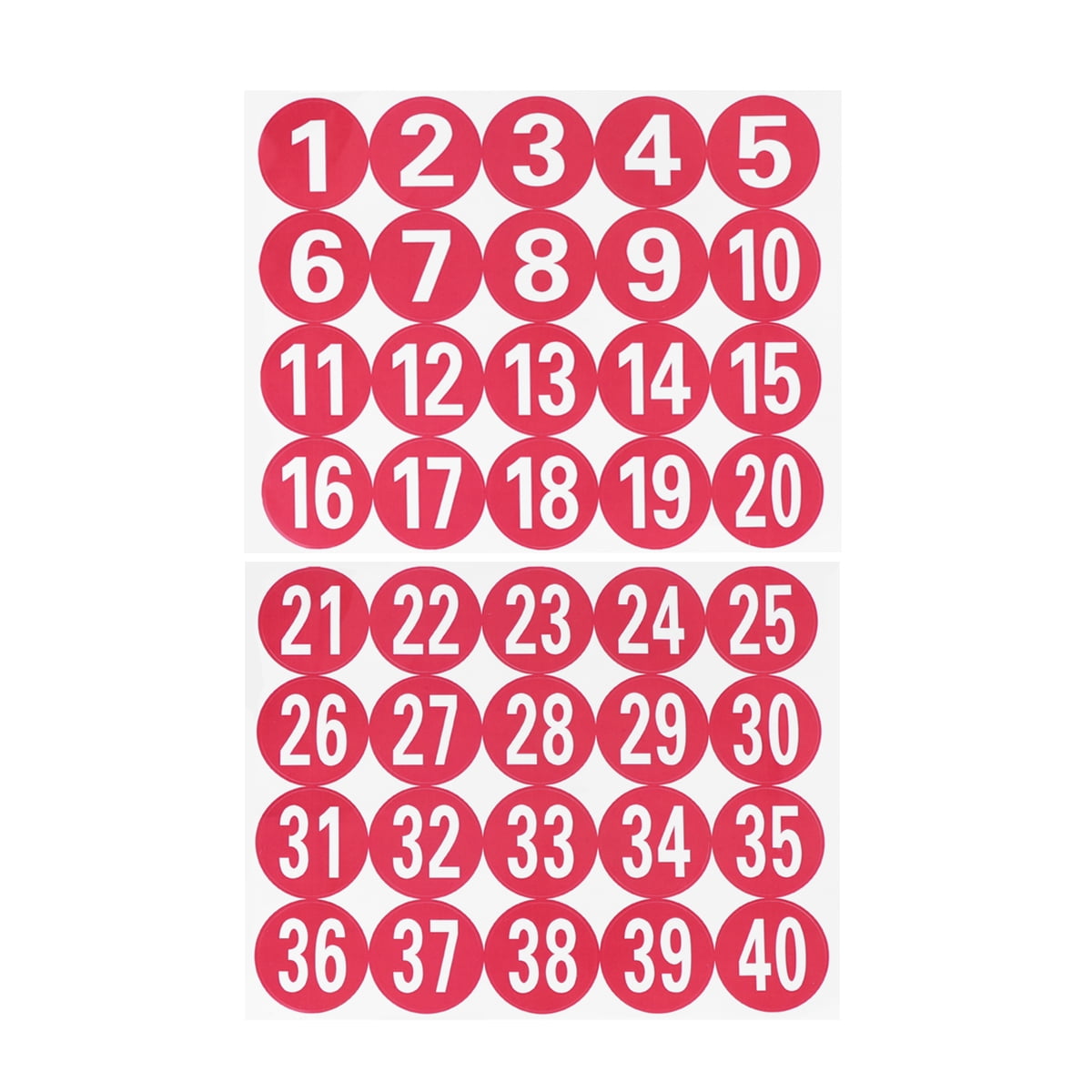 Mizh 40Pcs Number Stickers Self-Adhesive Stickers Serial Number Decals ...