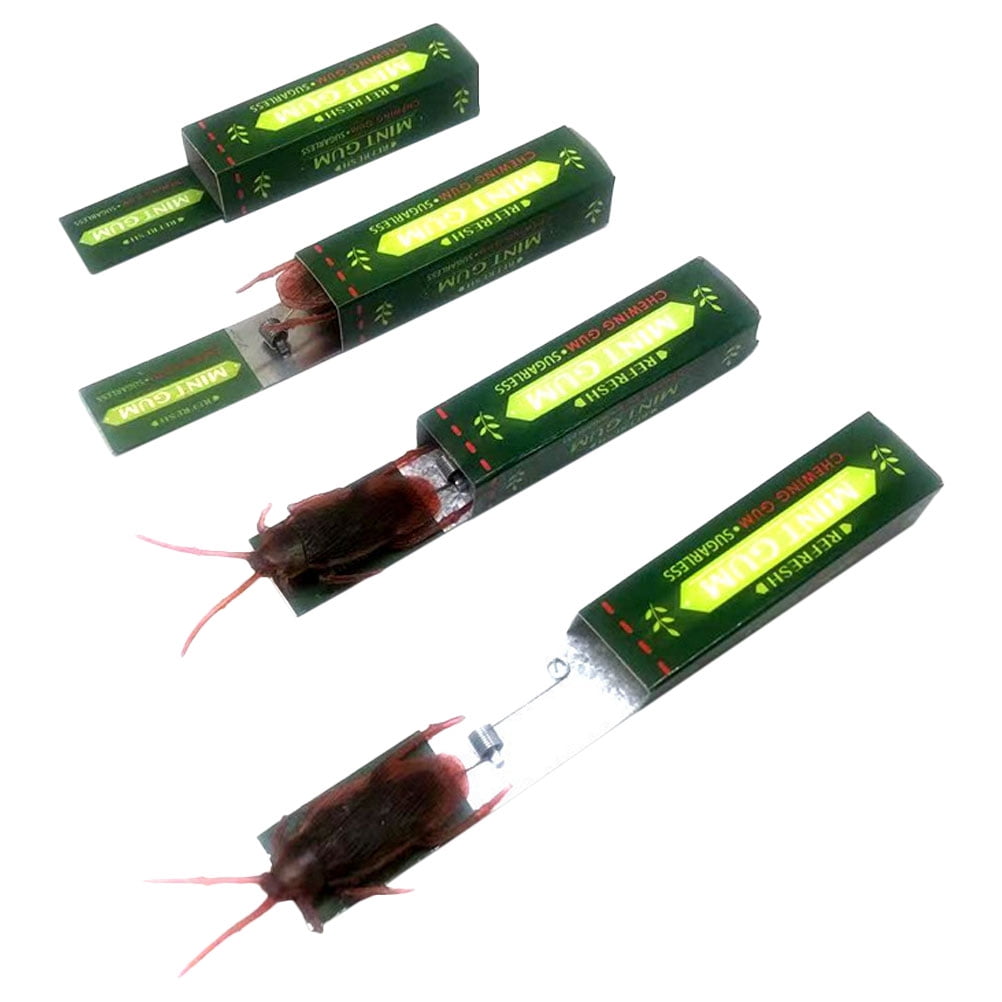 Mizh 4pcs Simulation Gum with Cockroach Prop Fool's Day Chewing Gum ...