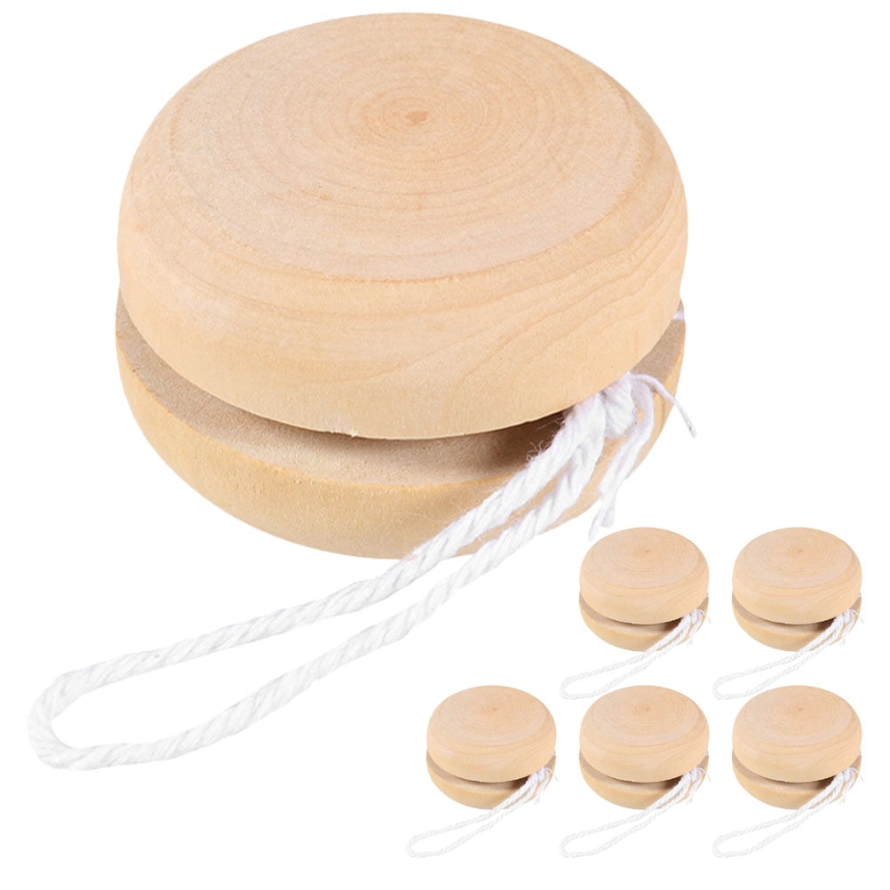 6pcs Unfinished Wooden Yo Yo Balls for Painting Craft Halloween Favors ...