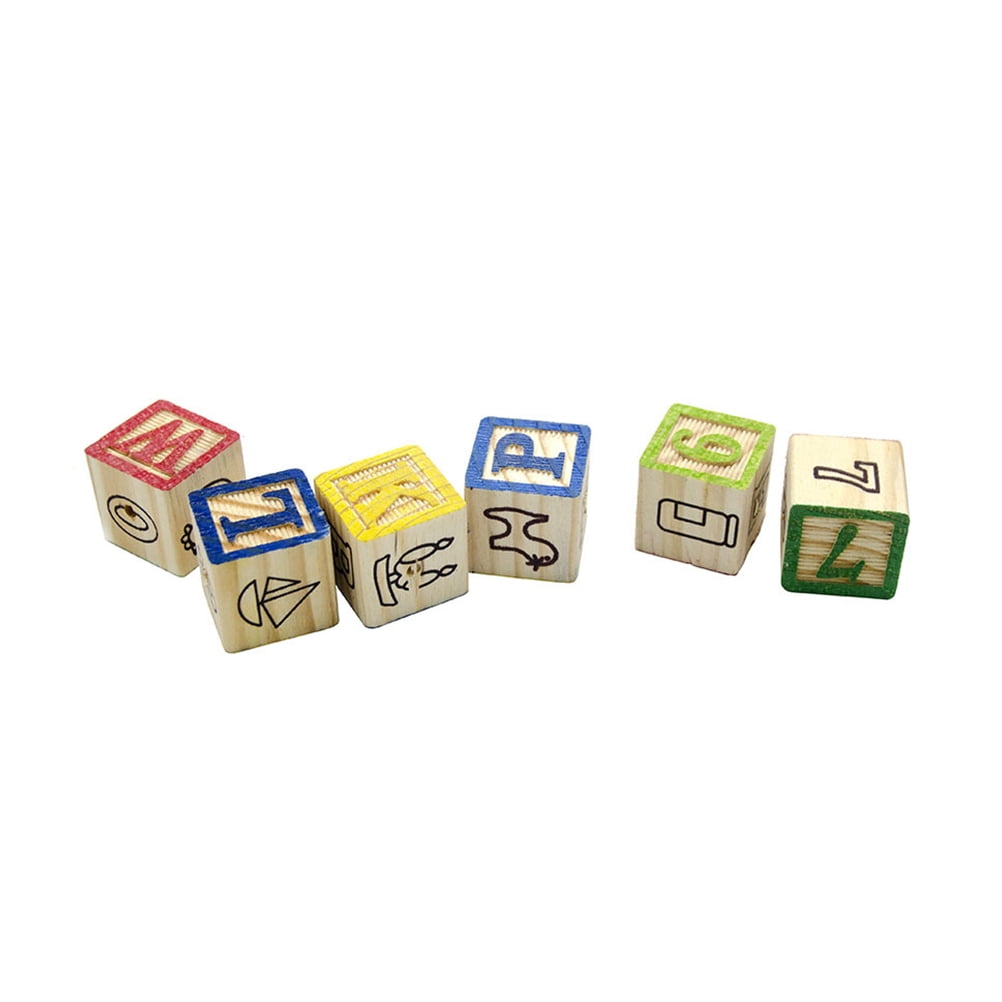 Mizh 8 Pcs Wooden Letter Numbers Blocks Alphabet Block Thicken Pattern ...