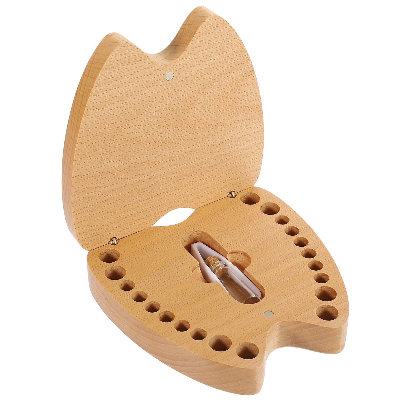 Mizh Baby Tooth Box Wooden Tooth Box Baby Tooth Keepsake Box Kids Lost ...