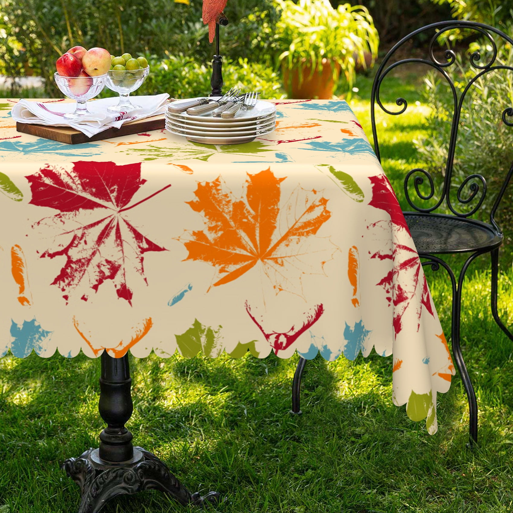 Mizhona Abstract Maple Leaves Tablecloths for Rectangle Tables Fall ...