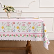 "Sevenstars Rectangular Spring Floral Fabric Tablecloth, Waterproof ...
