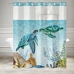 Ikfashoni No Hook Shower Curtain with Snap in Liner, Purple Bow ...