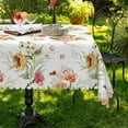 Mizhona Vintage Pink Floral Rectangle Tablecloth for Table Yellow ...
