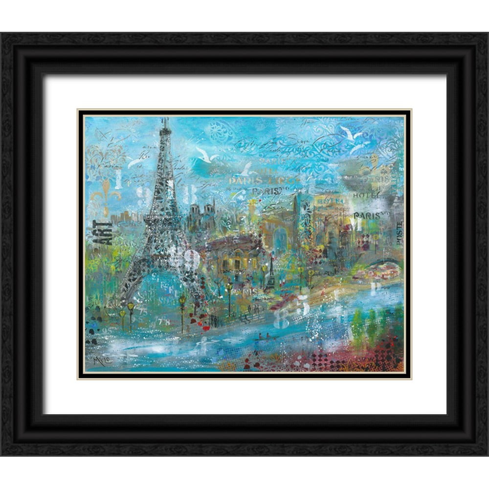 Mizo 14x12 Black Ornate Wood Framed with Double Matting Museum Art ...