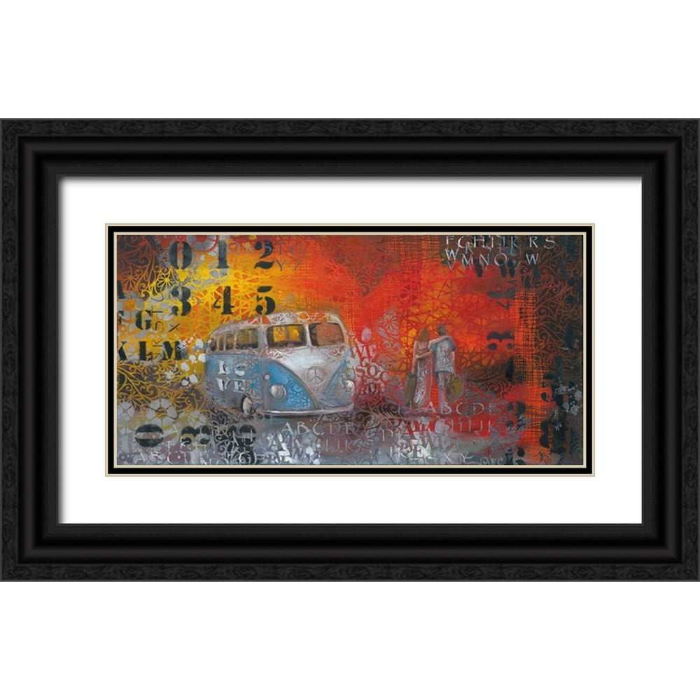 Mizo 14x9 Black Ornate Wood Framed with Double Matting Museum Art Print ...