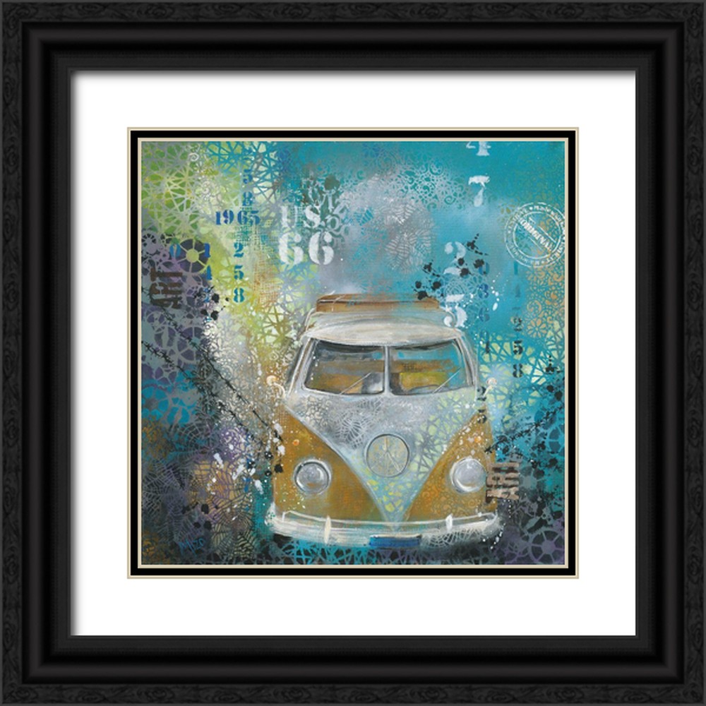 Mizo 26x26 Black Ornate Wood Framed with Double Matting Museum Art ...