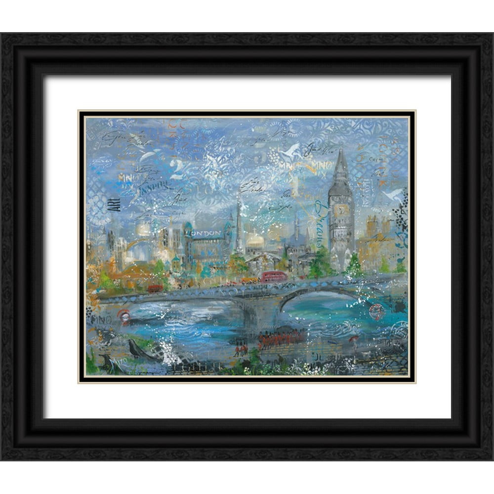 Mizo 32x26 Black Ornate Wood Framed with Double Matting Museum Art ...