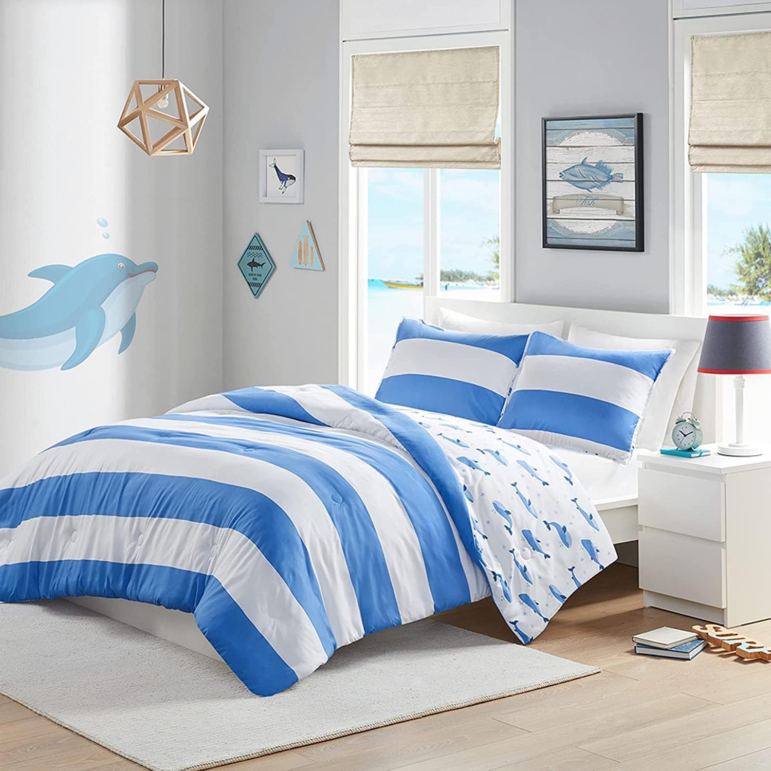 Mizone Kids Blake Reversible Dolphin Comforter Set - Adventure Animal ...