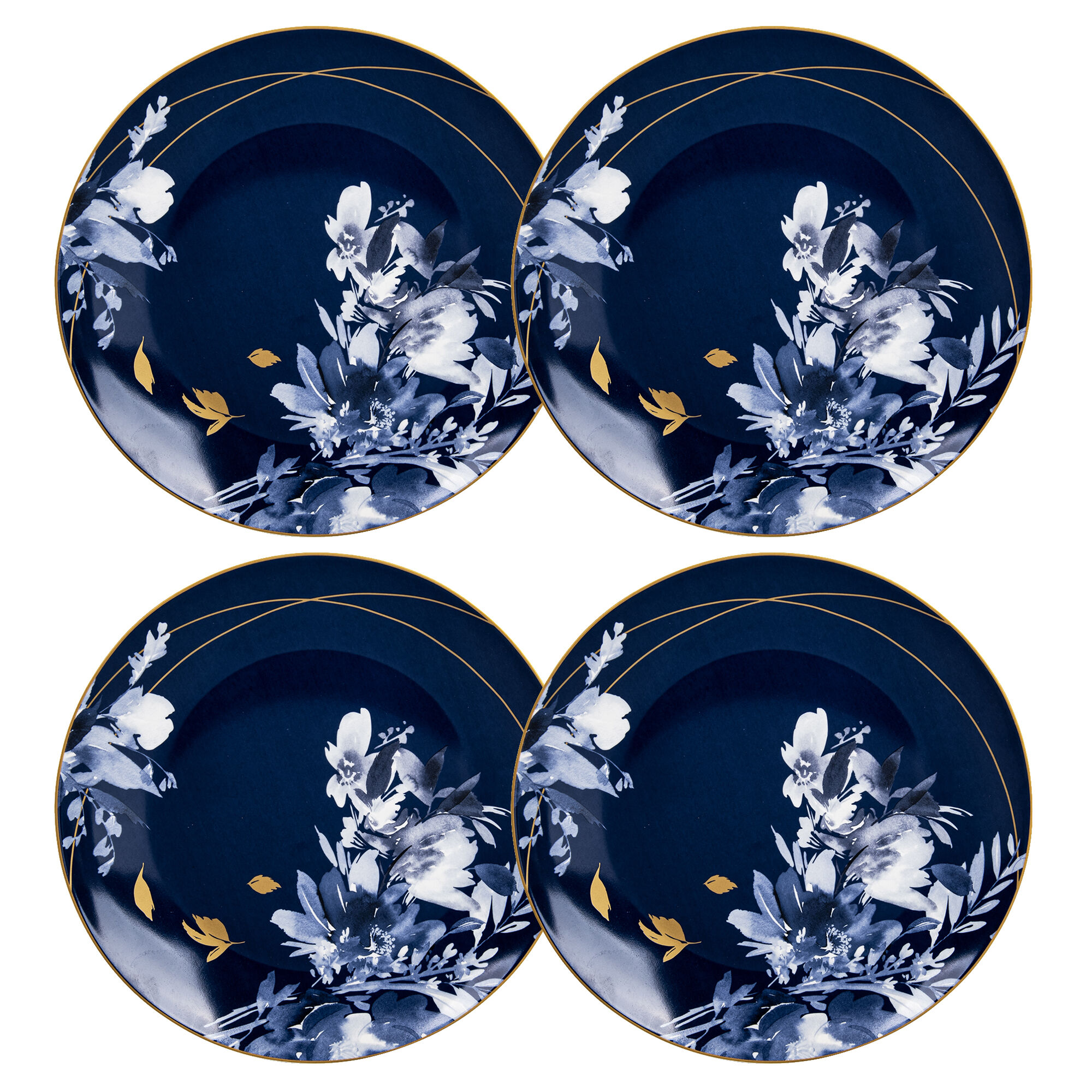 Mizuki Round Porcelain Bone China Dinner Plate Set of 4 - Walmart.com