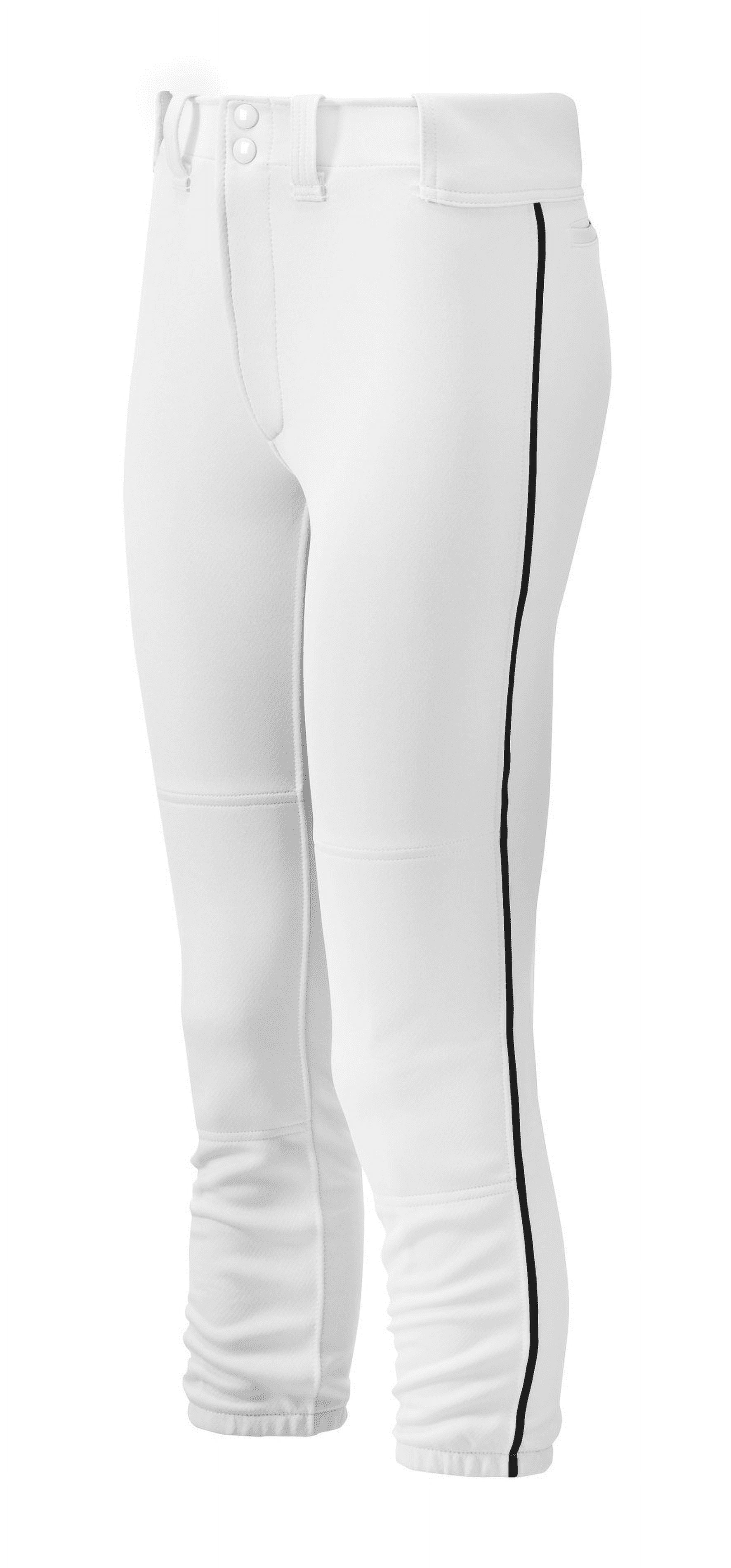 Mizuno Youth Girl's Belted Piped Softball Pant, Size Extra Large, White ...