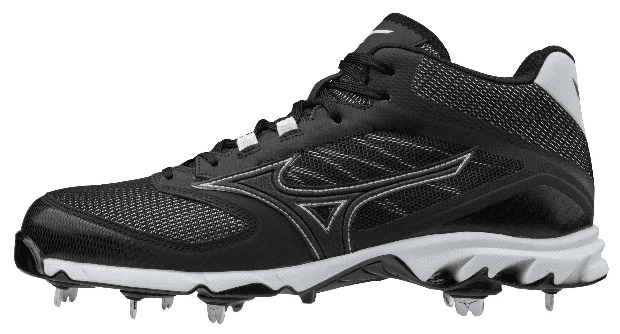Mizuno Men's 9-Spike Dominant 2 Mid Metal Baseball Cleat, Size 7, Black ...