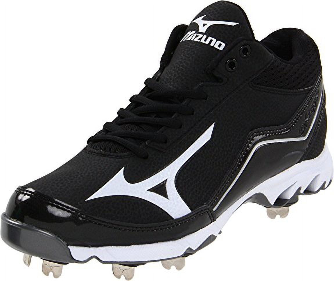 Mizuno Men's 9-Spike Swagger Mid Baseball Cleat, Black/White, 12.5 B US ...