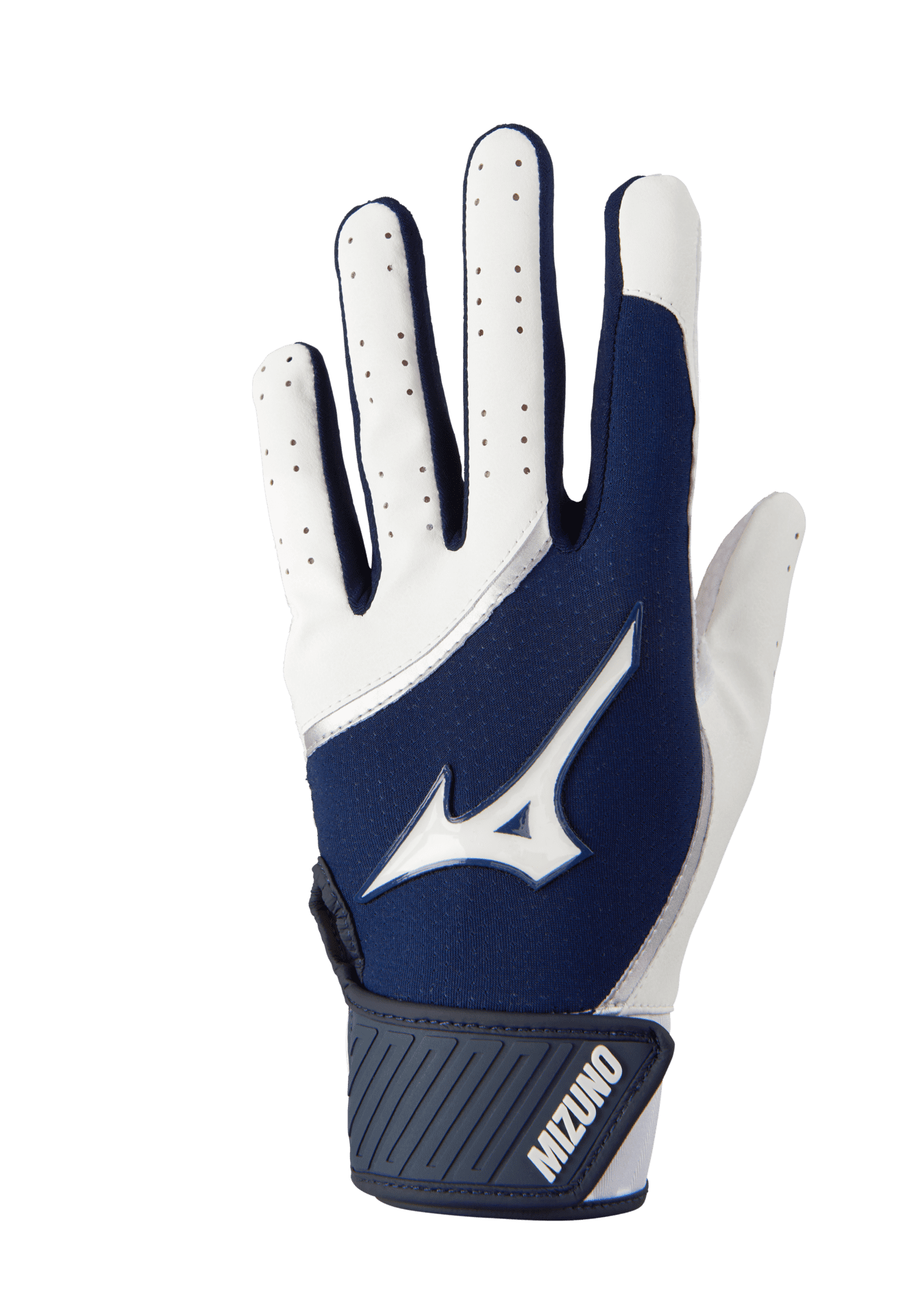 Mizuno Mvp Adult Baseball Batting Glove, Size Medium, White-Navy (0051 ...