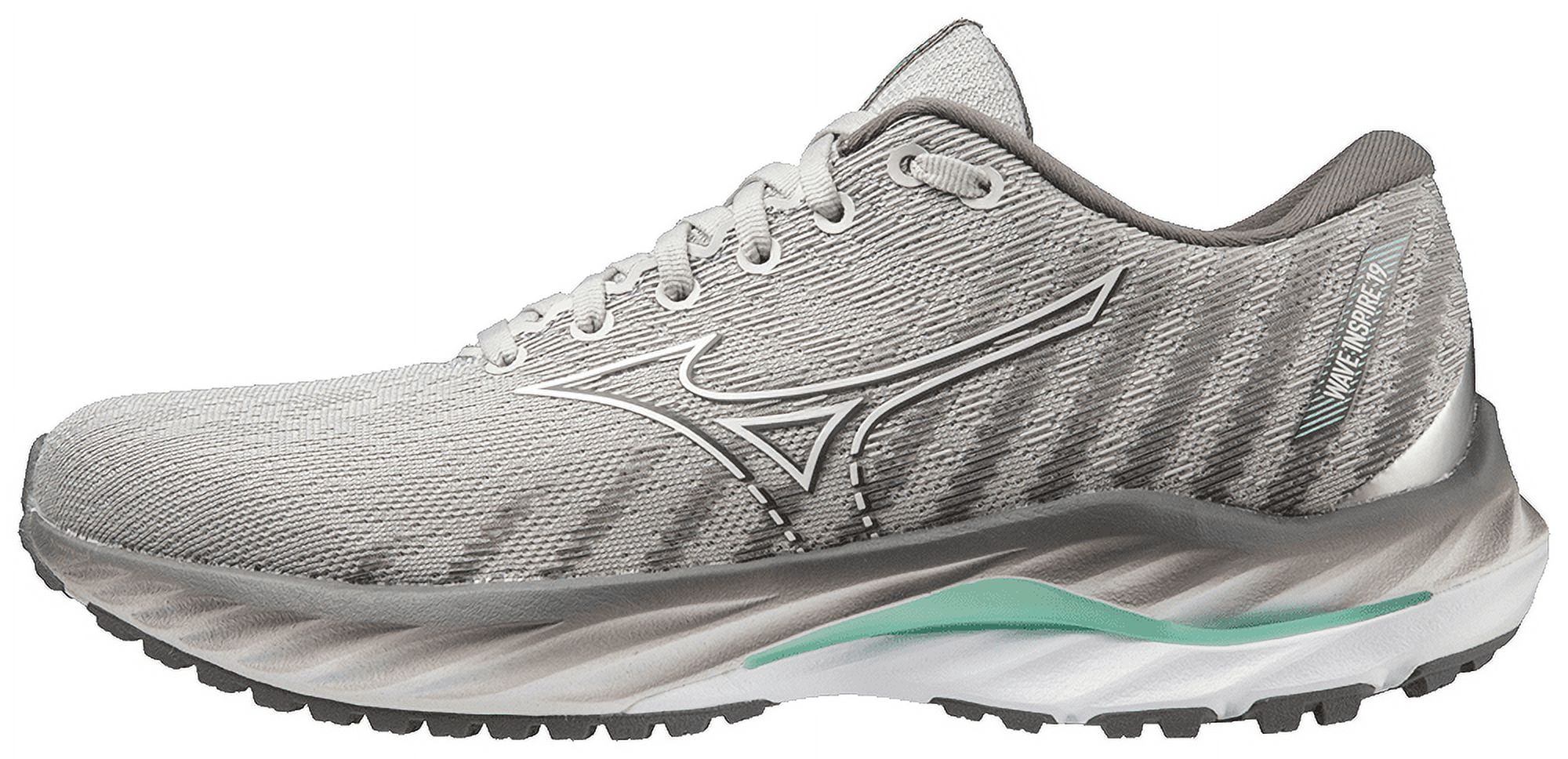 Mizuno Women's Wave Inspire 19 Running Shoe, Size 6, Harbor Mist-White ...