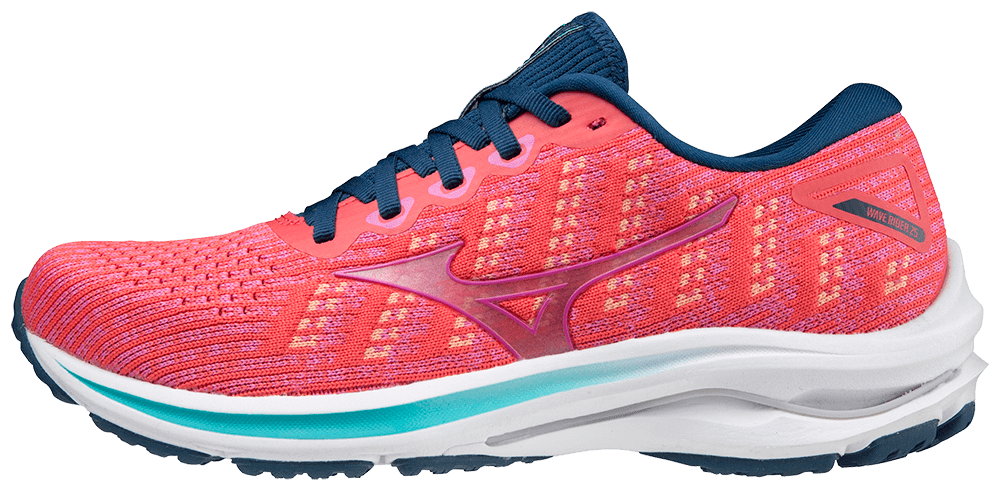Mizuno Women's Wave Rider 25 Waveknit™ Running Shoe, Size 8, Cayenne ...