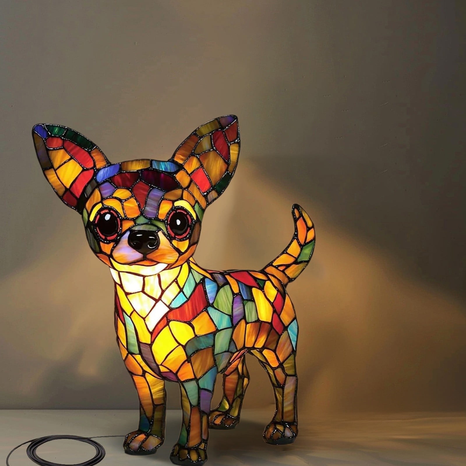 Mjers 2025 New Dog Lamp, Stained Glass Dog Lamp, Bigfoot Lamp, Retro ...
