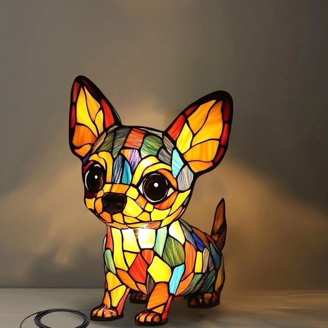 Mjers 2025 New Dog Lamp, Stained Glass Dog Lamp, Bigfoot Lamp, Retro ...
