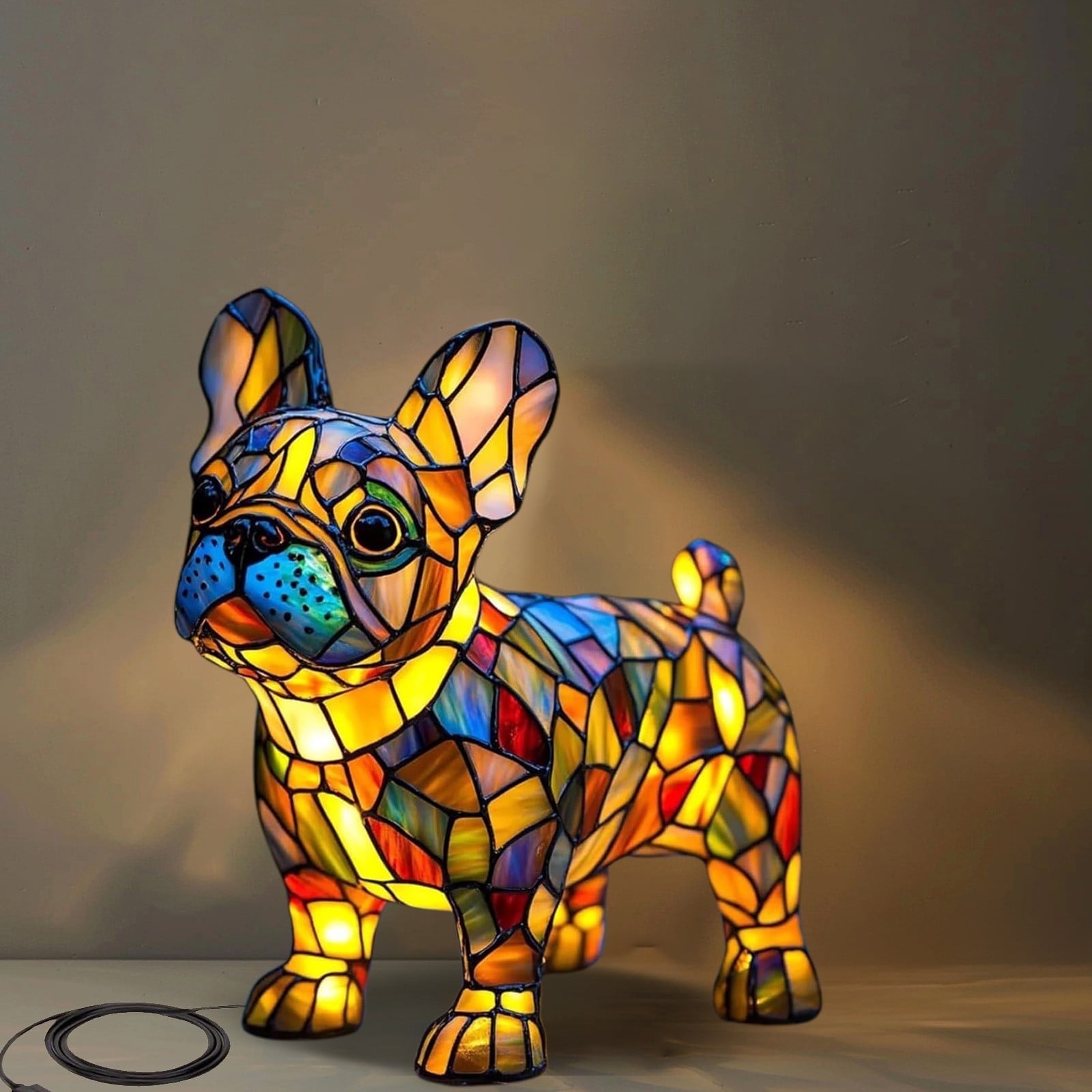 Mjers 2025 New Dog Lamp, Stained Glass Dog Lamp, Bigfoot Lamp, Retro ...