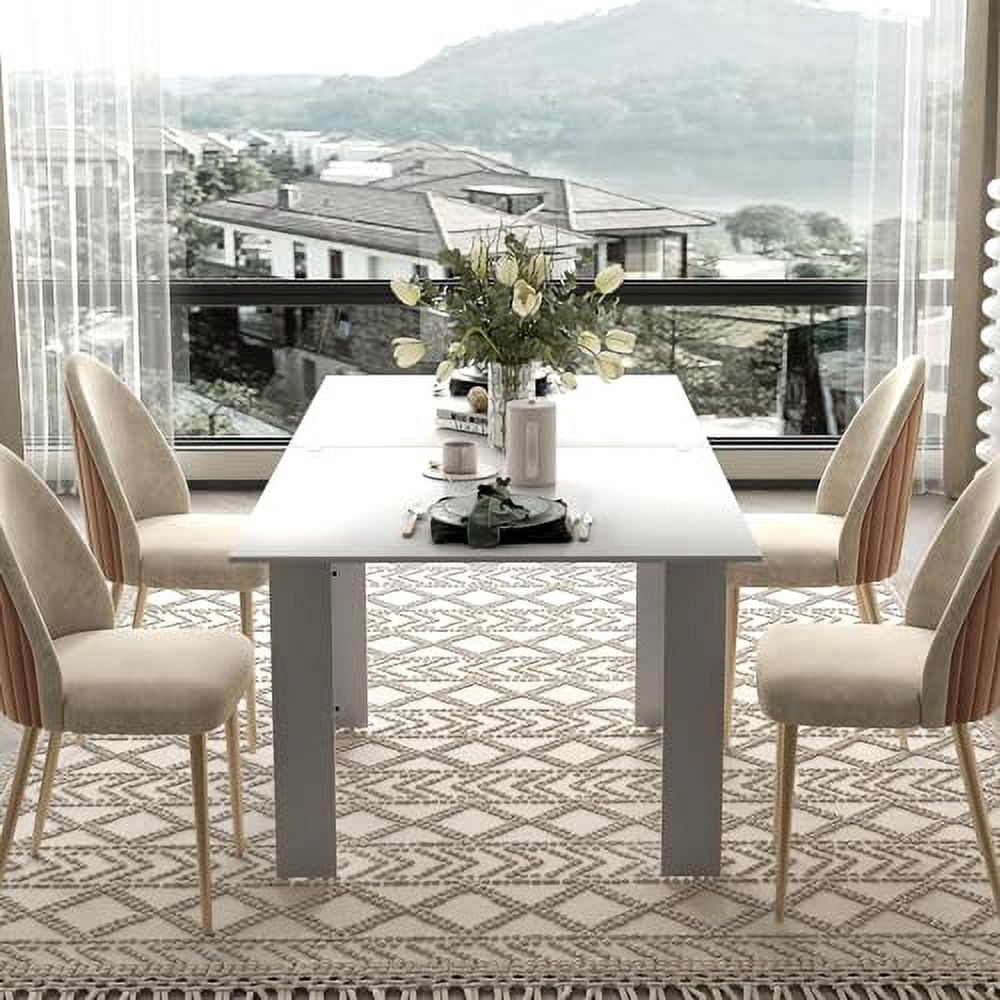 Mjkone 35" - 71" Extendable Dining Room Table for 4-6 People, Foldable Kitchen Table with MDF ...