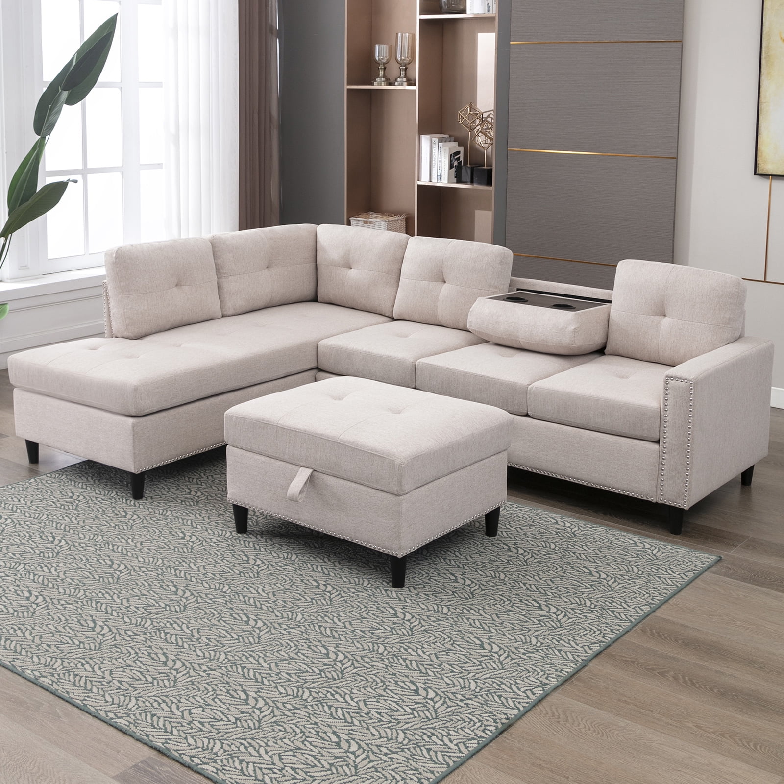 Mjkone Large Modern L-Shaped Sectional Sofa with Left Hand Facing ...