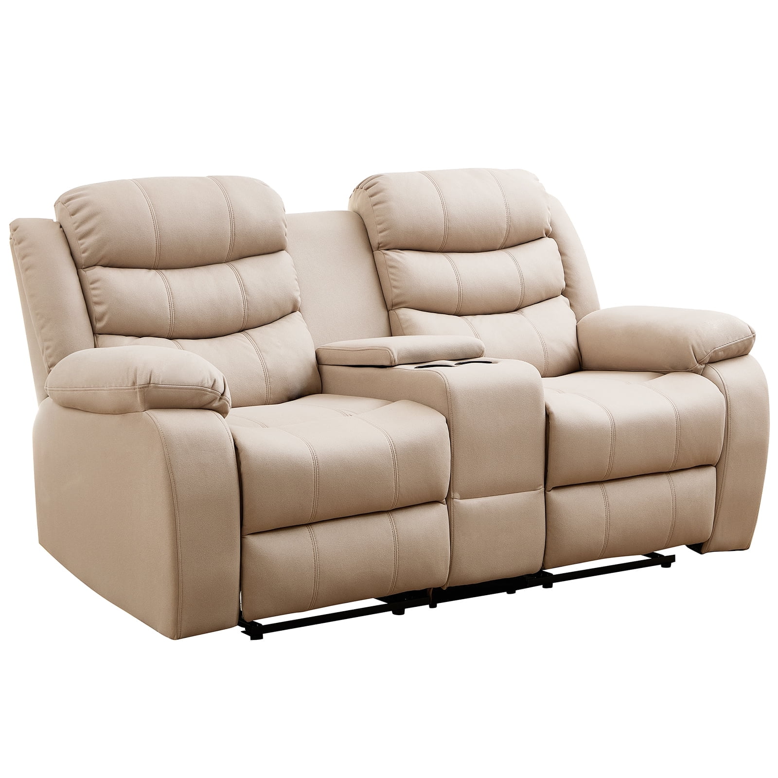 Mjkone Double Recliner Loveseat, Manual Reclining Sofa, 2 Seater ...