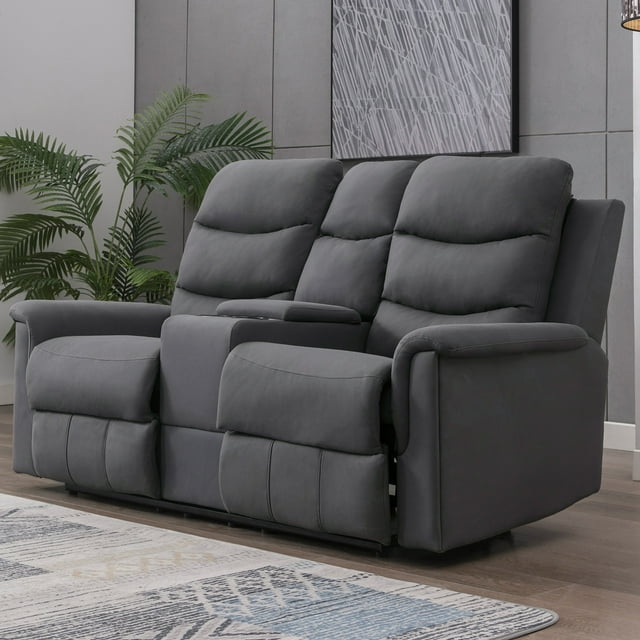 Mjkone Double Recliner Loveseat, Manual Reclining Sofas, 2 Seater ...