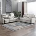 Mjkone Reclining Sofa and Loveseat Set, Manual Recliner Set with Cup ...