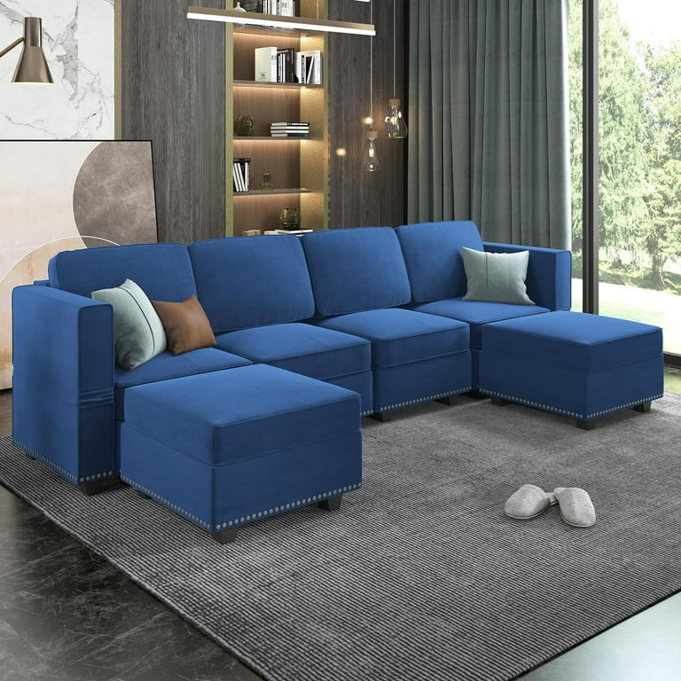 Navy Blue Modular Sectional Sofa Derek Modular U Shaped Sofa With