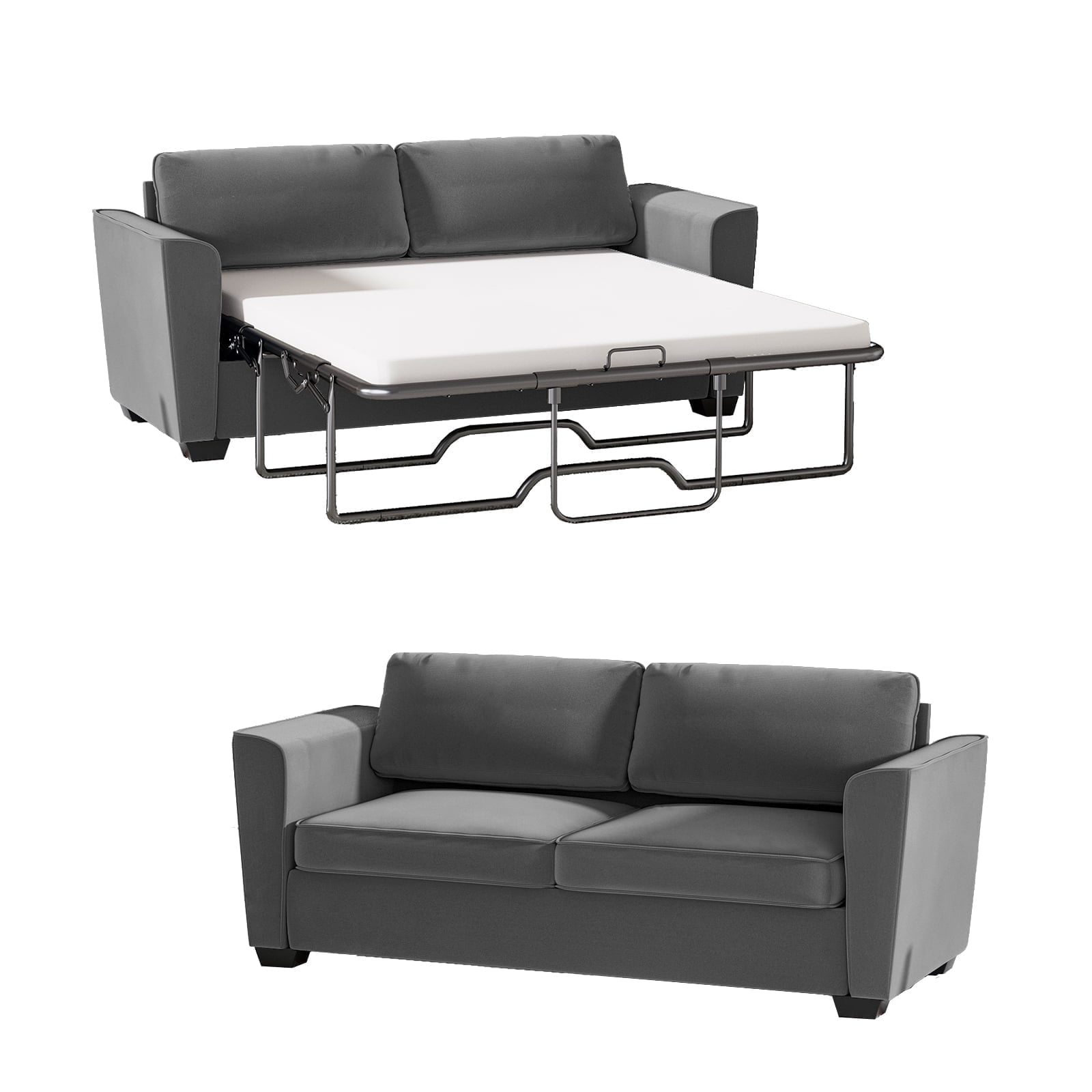 Mjkone Queen Pull Out Sofa Bed with Included Memory Foam Mattress ...