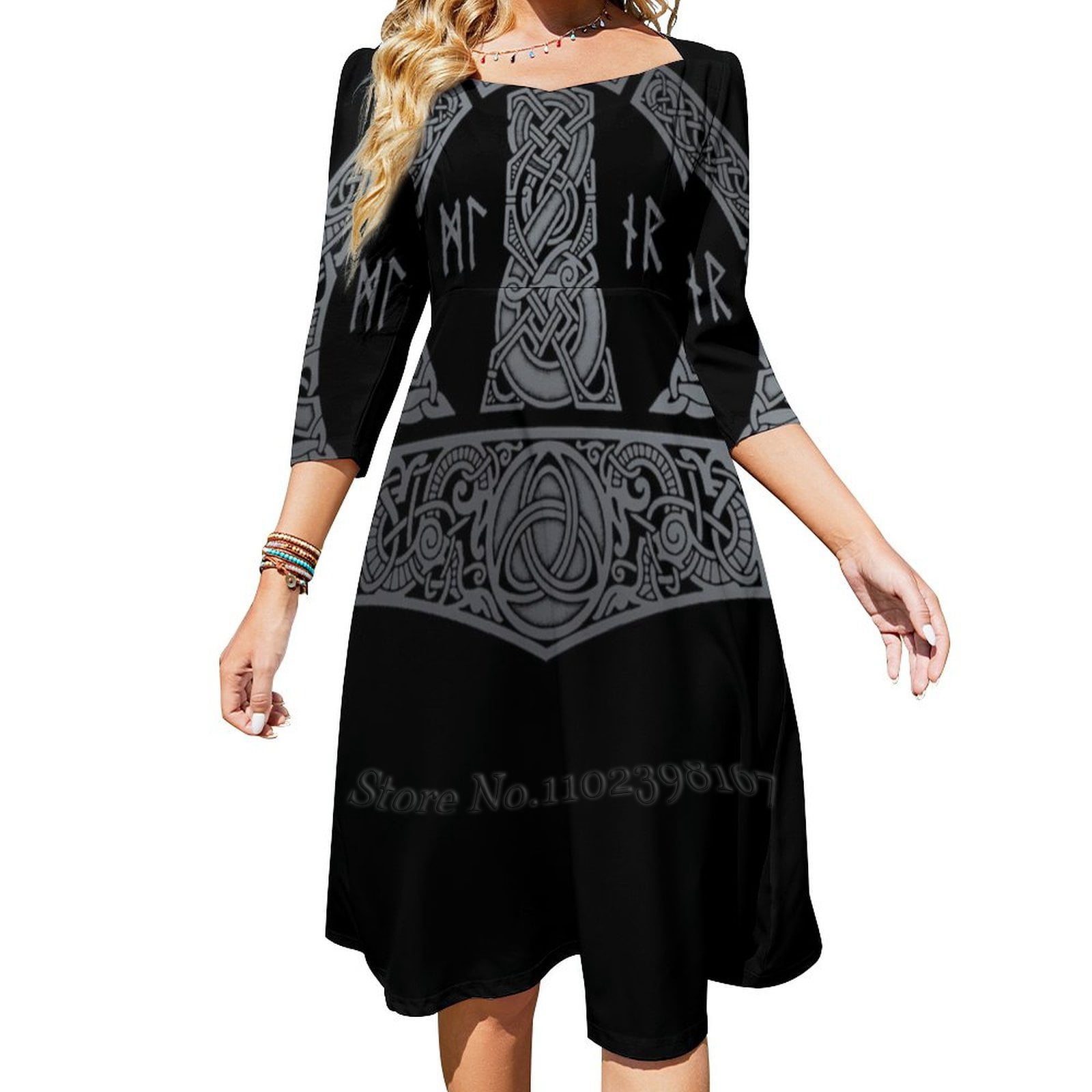 Mjolnir Sweetheart Knot Flared Dress Fashion Design Large Size Loose ...