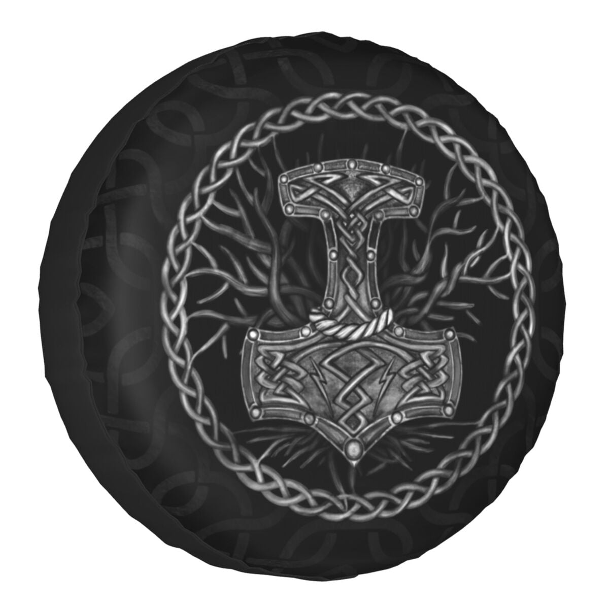 Mjolnir The Hammer Of And Tree Of Life Spare Tire Cover Bag Pouch Norse ...