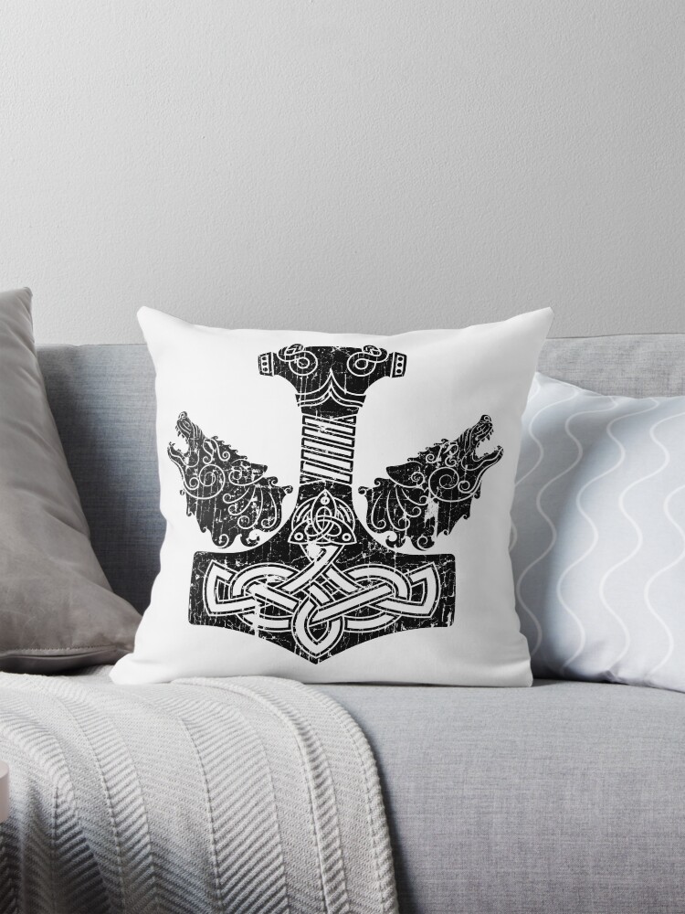 Mjolnir Thors Hammer Norse Viking Wolves Knotwork. - Walmart.com
