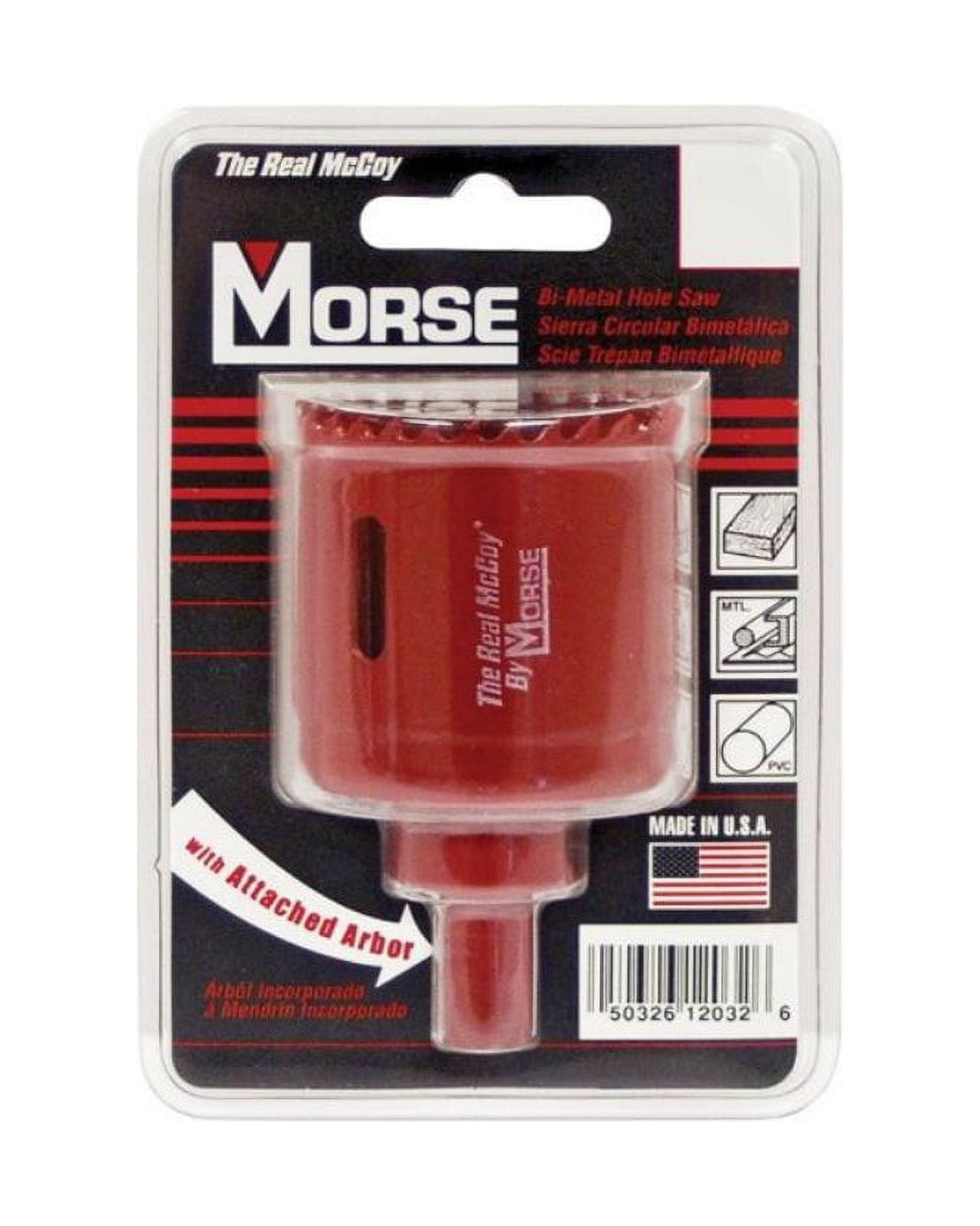 Mk Morse MHSA42C TAC42 Real McCoy Bi-Metal Hole Saw, Red, 2-5/8", Each ...