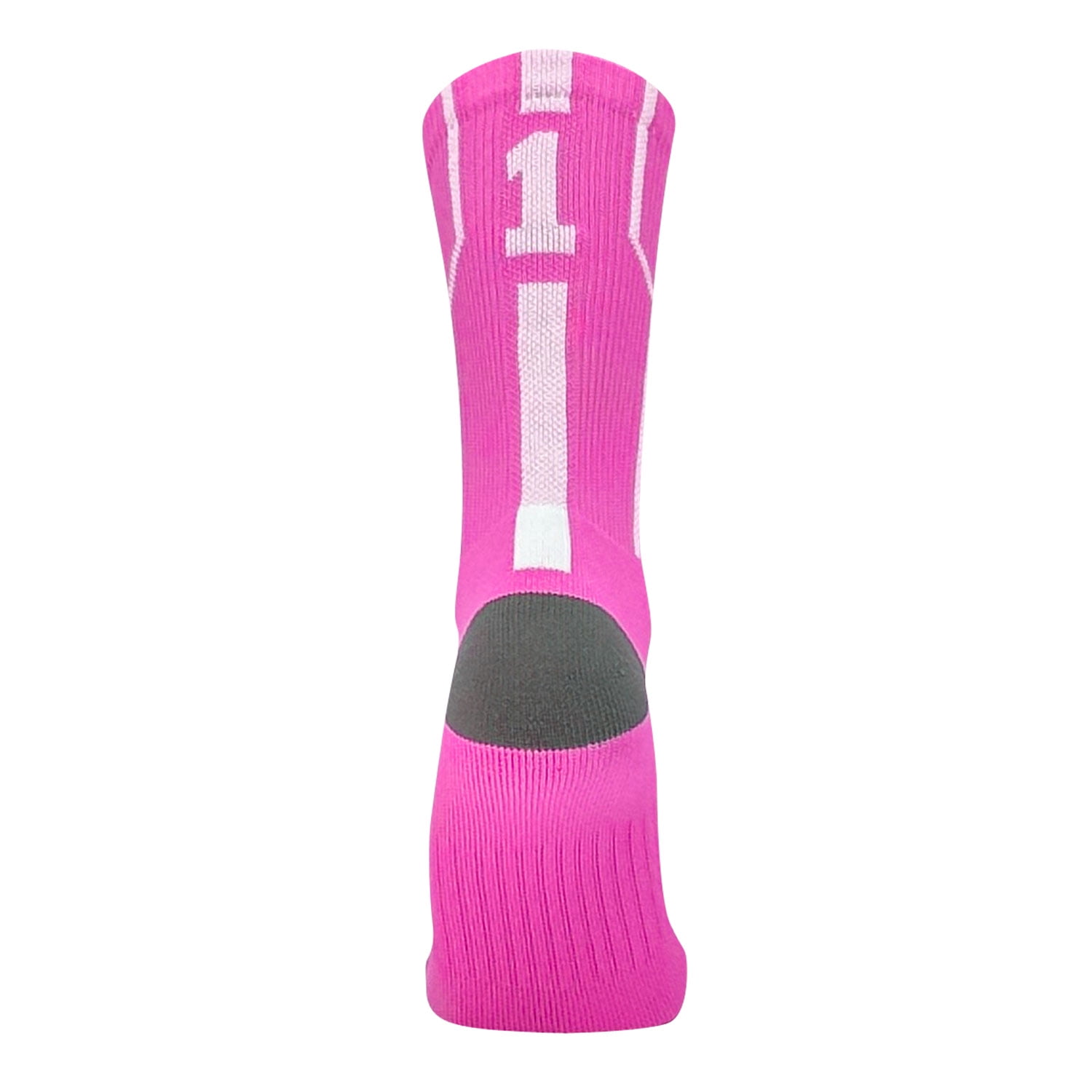 Mk Socks Player ID Jersey Number SINGLE Crew Sock - Hot Pink, White ...