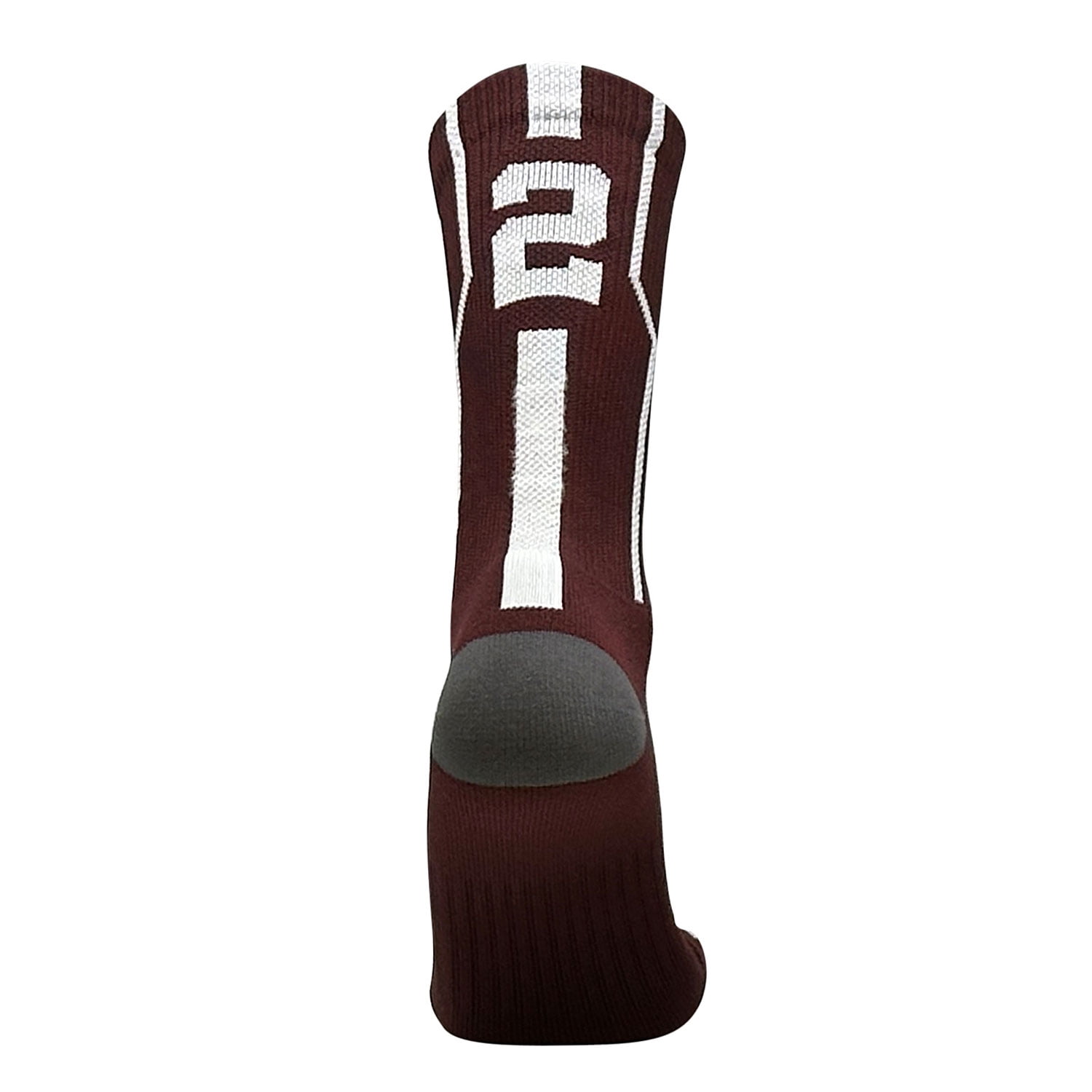 Mk Socks Player ID Jersey Number SINGLE Crew Sock - Maroon, White ...