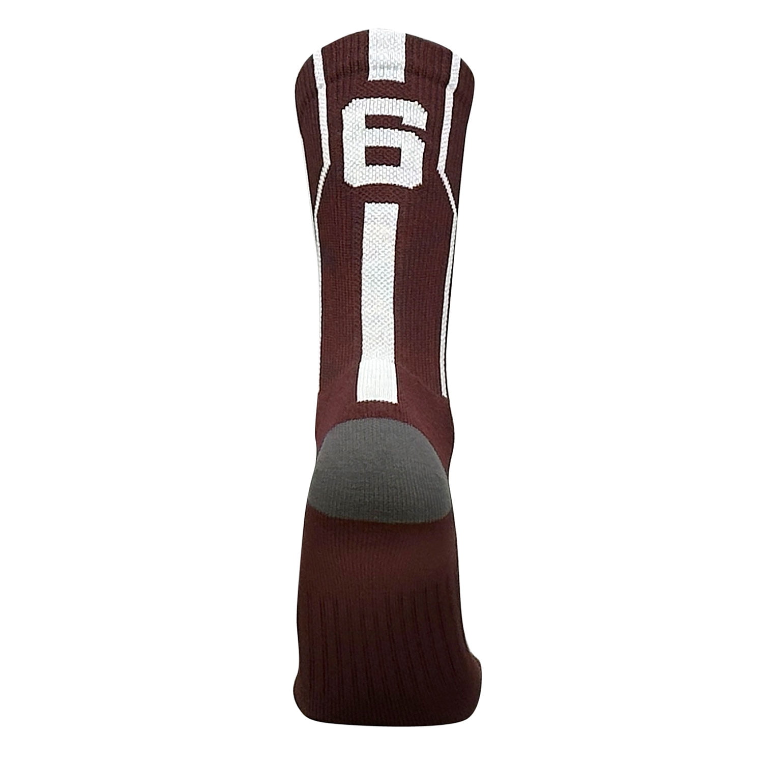 Mk Socks Player ID Jersey Number SINGLE Crew Sock - Maroon, White ...