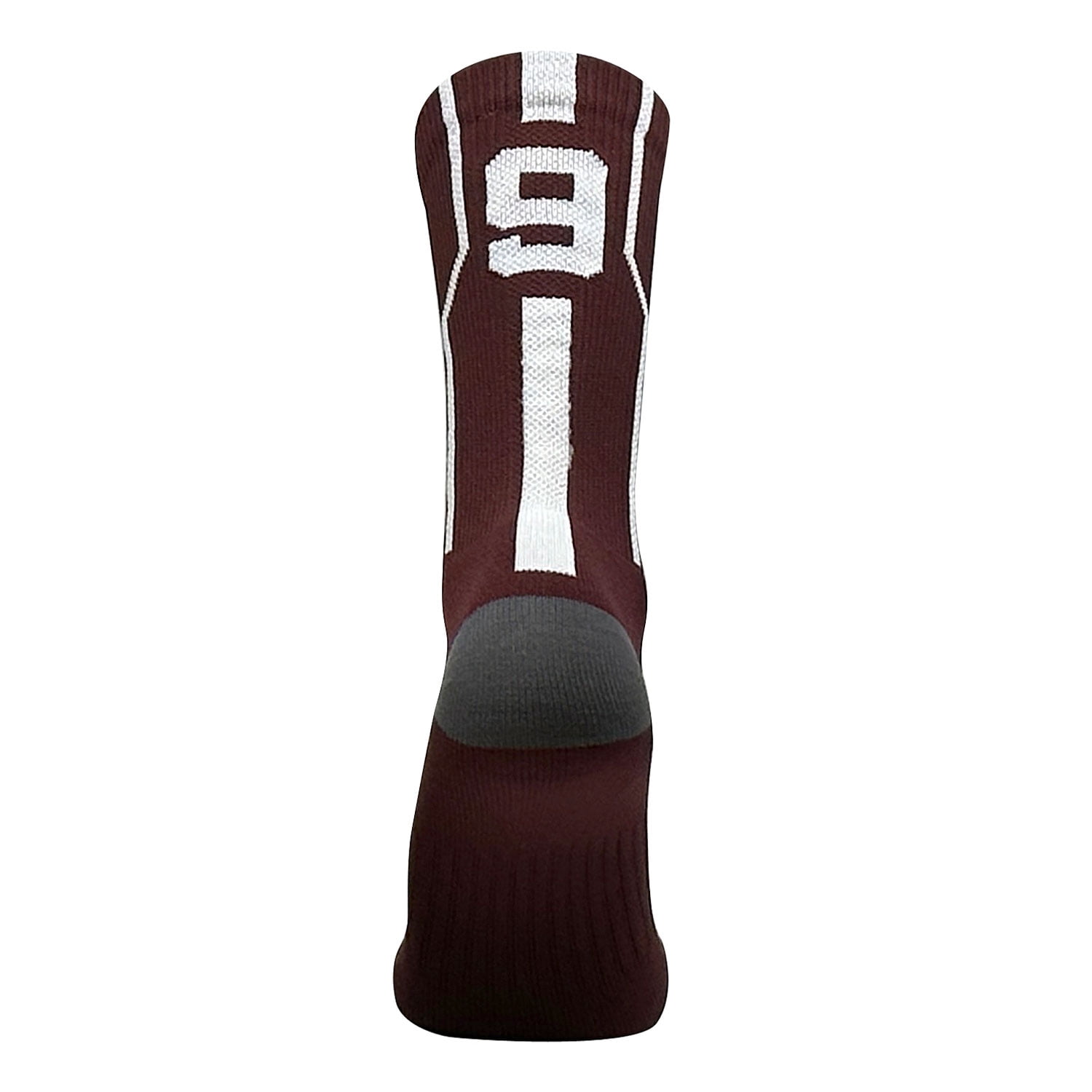Mk Socks Player ID Jersey Number SINGLE Crew Sock - Maroon, White ...
