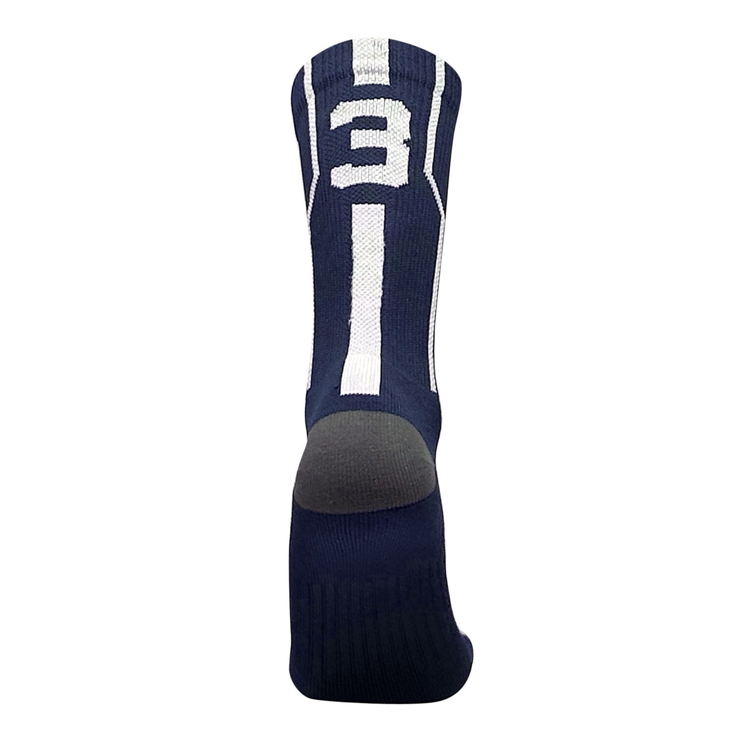 Mk Socks Player ID Jersey Number SINGLE Crew Sock - Navy Blue, White ...