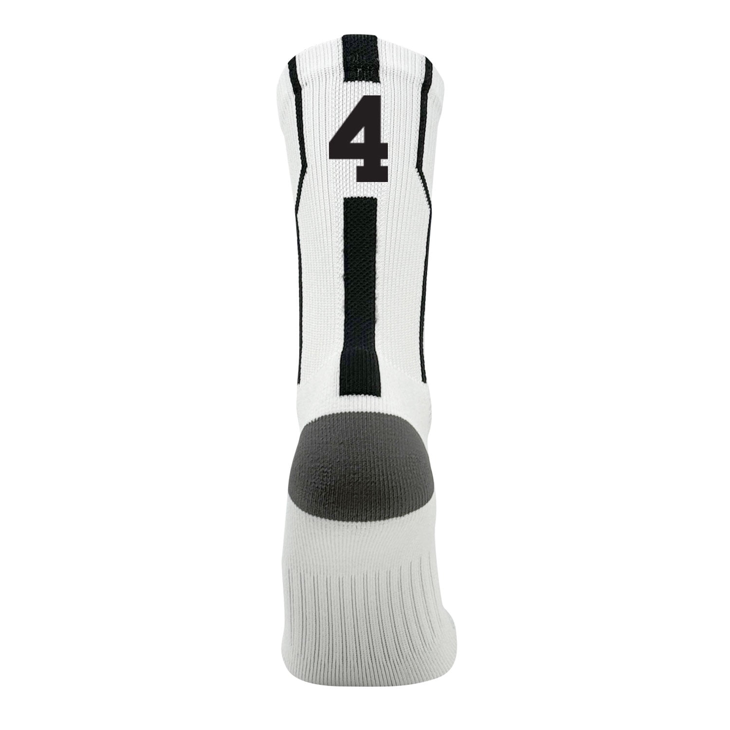 Mk Socks Player ID Jersey Number SINGLE Crew Sock - White, Black ...