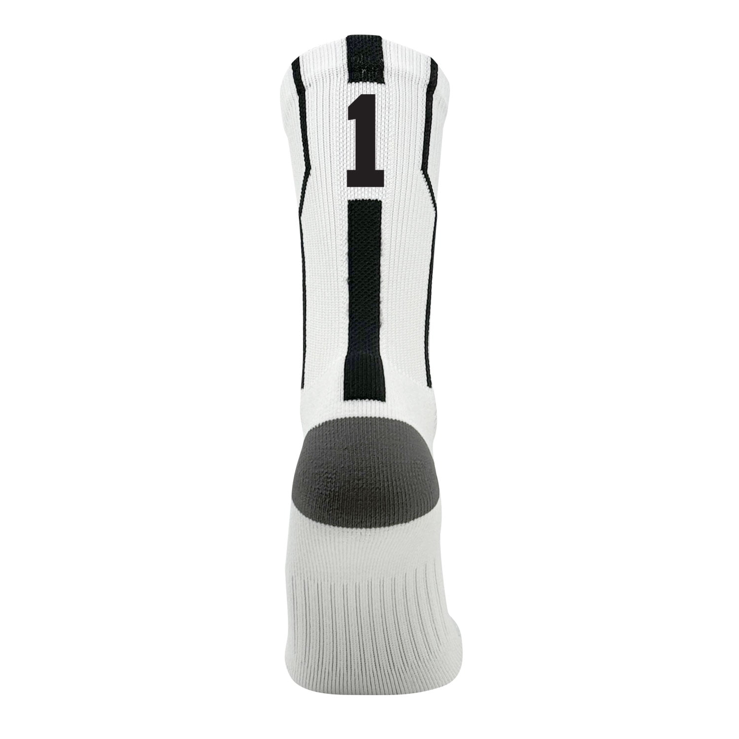 Mk Socks Player ID Jersey Number SINGLE Crew Sock - White, Black ...