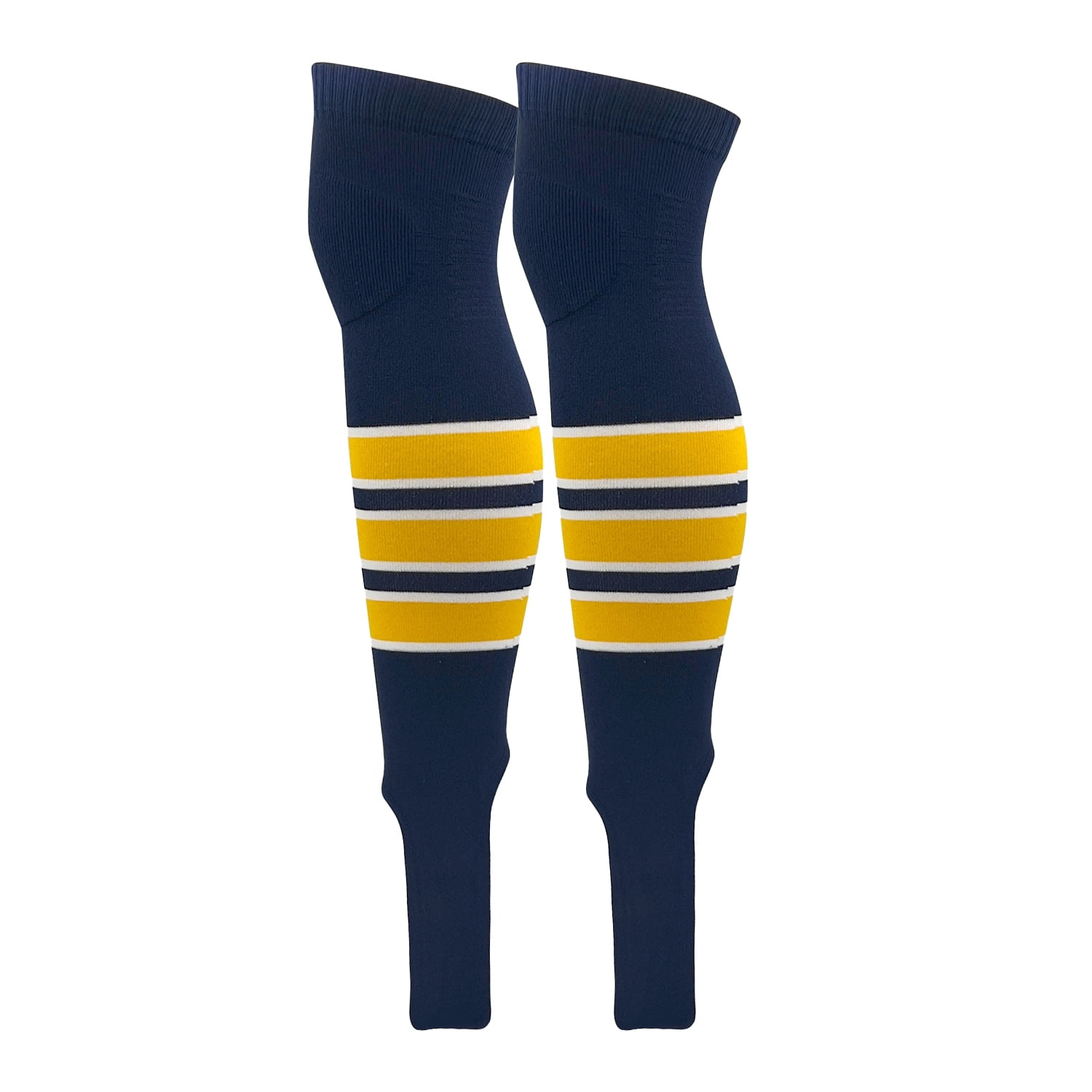 Mk Socks Traditional Stirrups Over the Knee - Navy, White, Gold (M ...