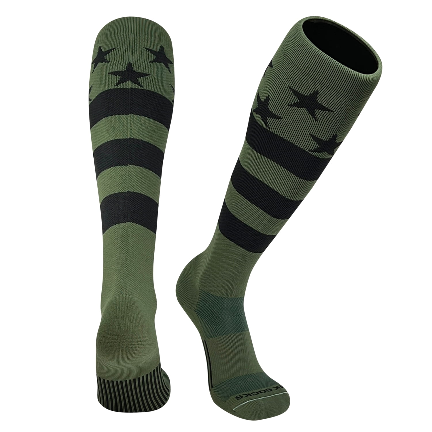 Mk Socks USA Flag Olive Black Military Stars & Stripes Knee-High Long ...