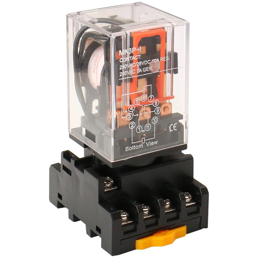 MK3P-I MK3P AC 220V 220VAC Relay 11 Pin 10A 250VAC with Socket Base ...
