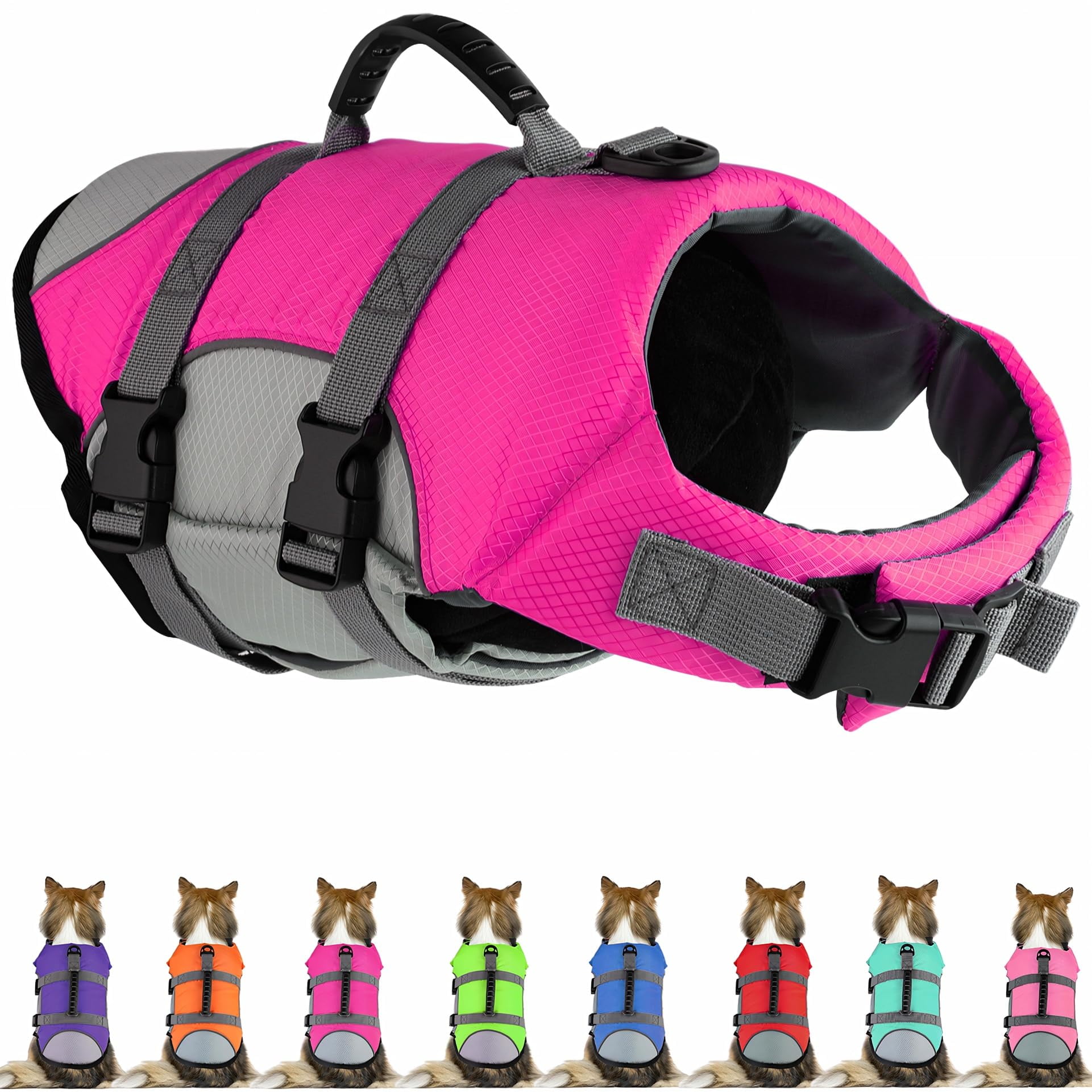 Mklhgty Dog Life Jacket, Reflective Adjustable Dog Life Vest with ...