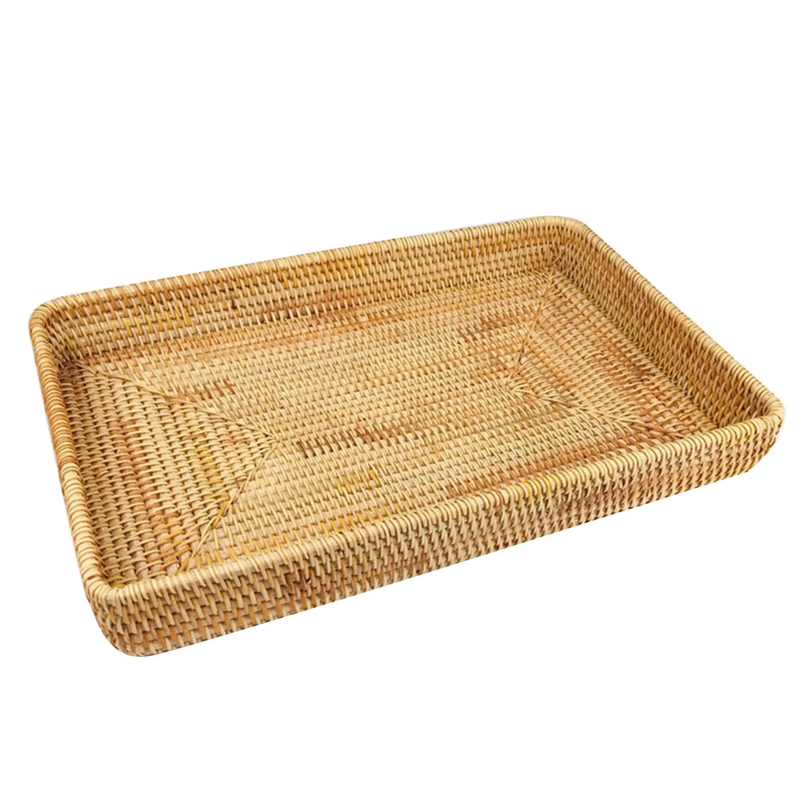 Mkoaceer Rattan Serving Tray, Rectangle Rattan Serving Tray Hand Woven ...